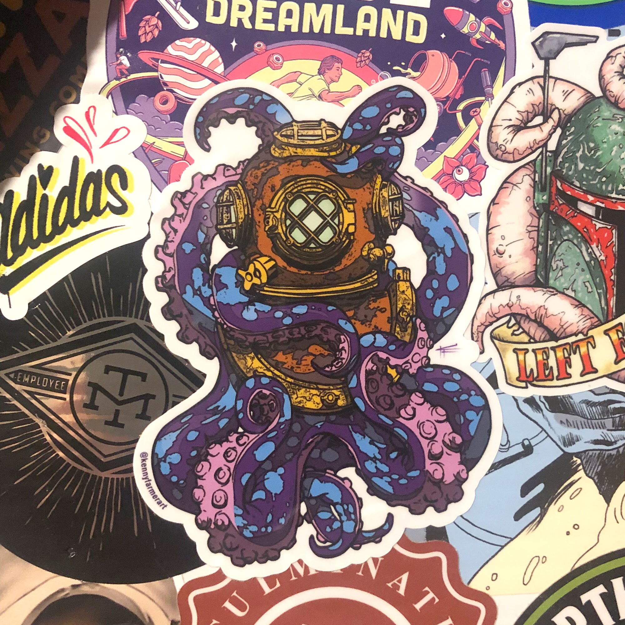 Deep Sea Helmet With Octopus Tentacles Sticker - Etsy