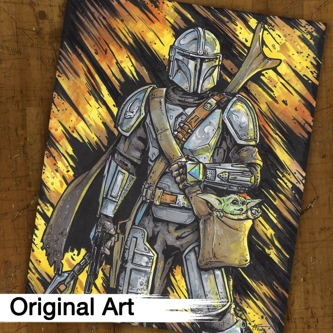The Mandalorian and Grogu - Baby Yoda - Original Art by Kenny Farmer ...
