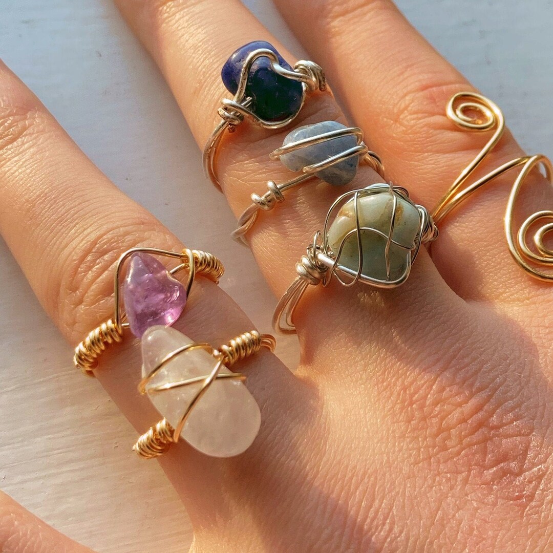 Crystal Ring Genuine Crystal Ring Wire Wrapped Ring - Etsy