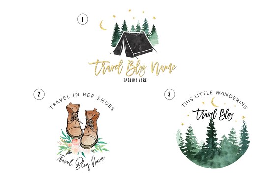 Customized Logo Design Travel Blog Adventure Hiking | Etsy