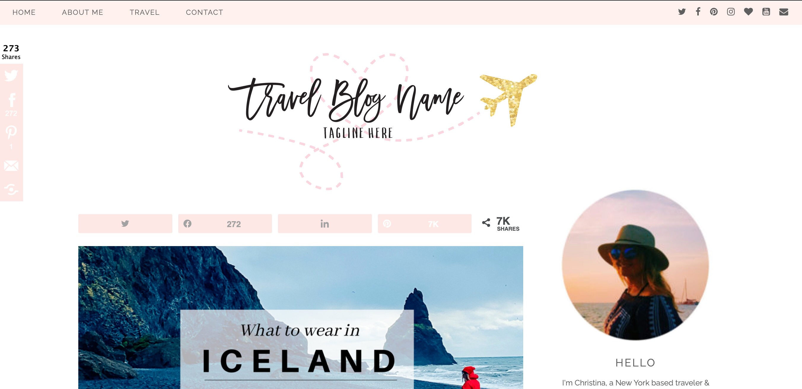 Customized Logo Design, Travel , Blog , World Map, Plane, Personalized ...