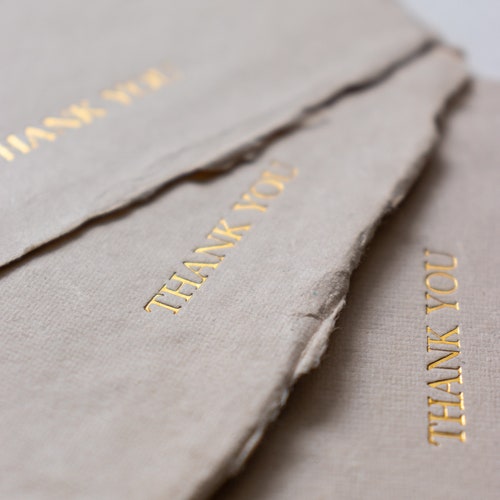 Gold Foiled Thank You Cards - Etsy