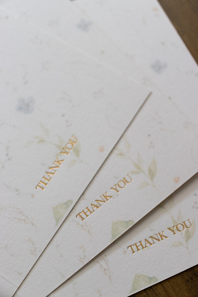 Gold Foiled Thank You Cards - Etsy