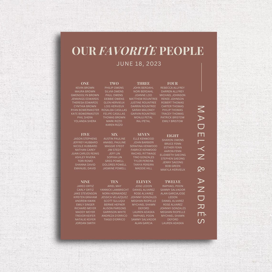 Seating Chart Template - Customizable Digital Download - Etsy