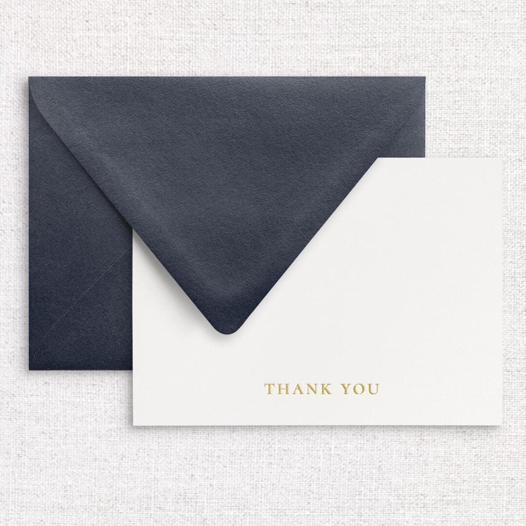 Gold Foiled Thank You Cards - Etsy