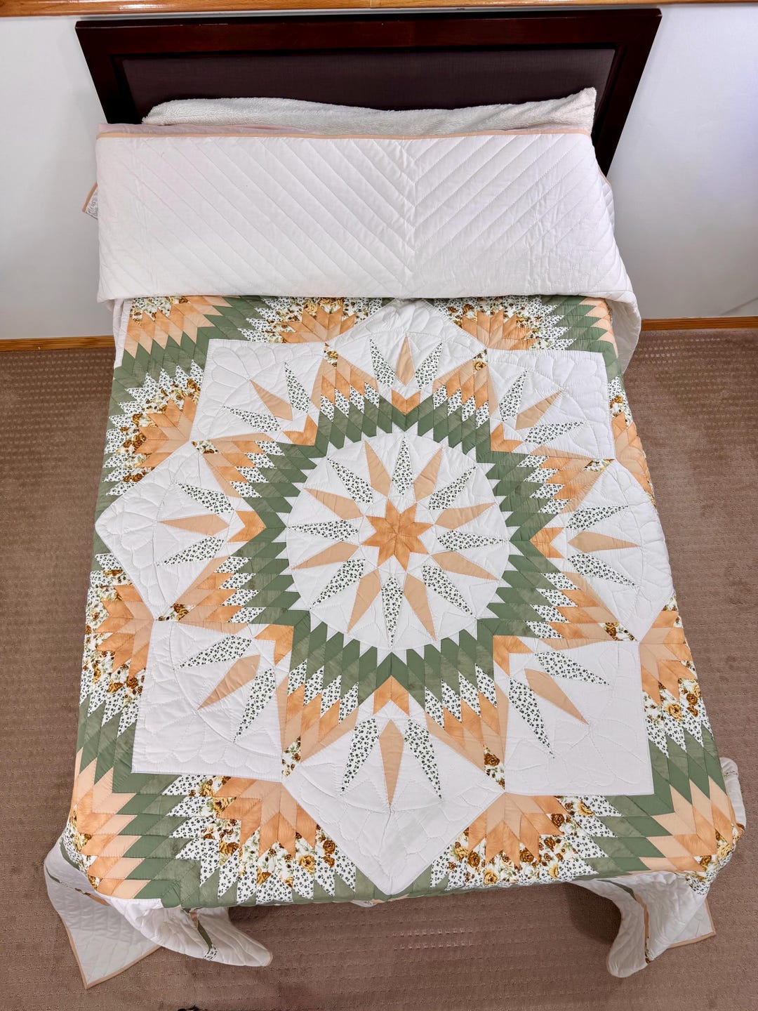 Handmade Amish Compass Star Quilt: Lancaster County Heirloom, Queen ...