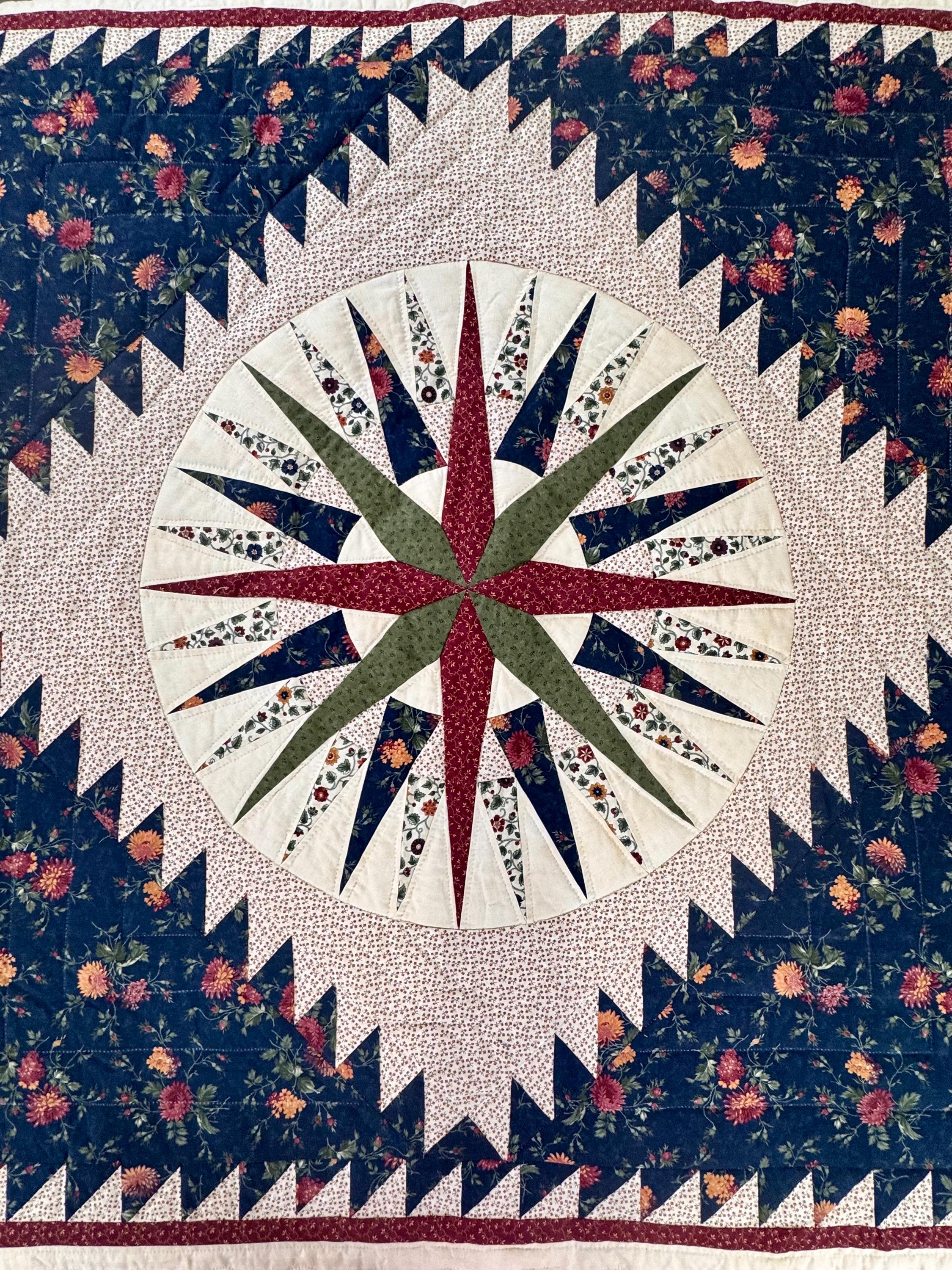 Amish Handmade Mariner's Compass Quilt – Hand-quilted Heirloom Bedding ...