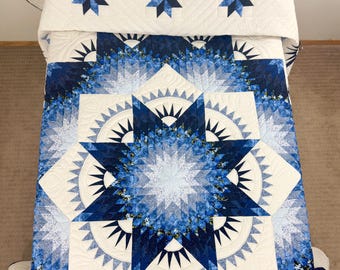 Handmade Amish Compass Star Quilt: Lancaster County Heirloom, Queen ...