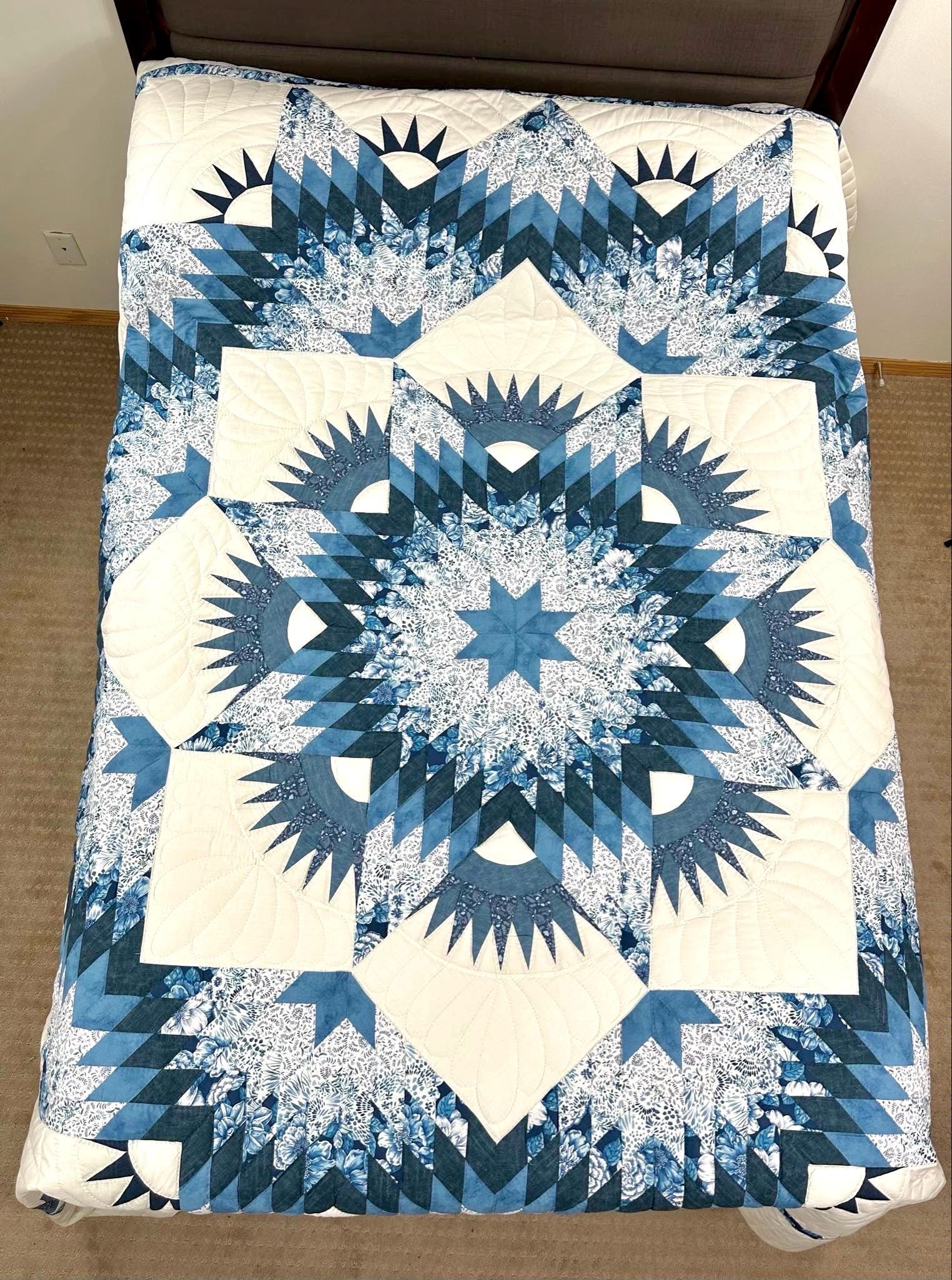 Handmade Amish Compass Star Quilt: Lancaster County Heirloom, Queen ...