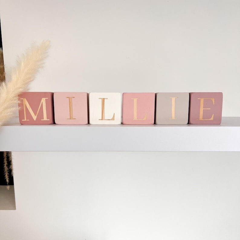 Personalized Wooden Name Blocks: Custom Nursery Decor - Etsy