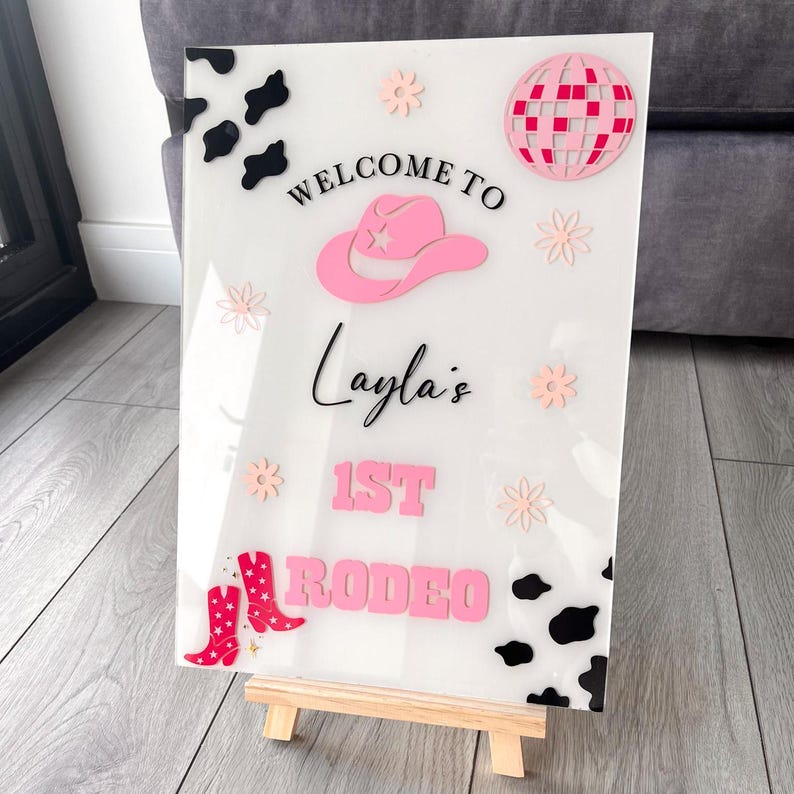 Custom First Rodeo Welcome Sign Western Party Decor Acrylic Sign First ...