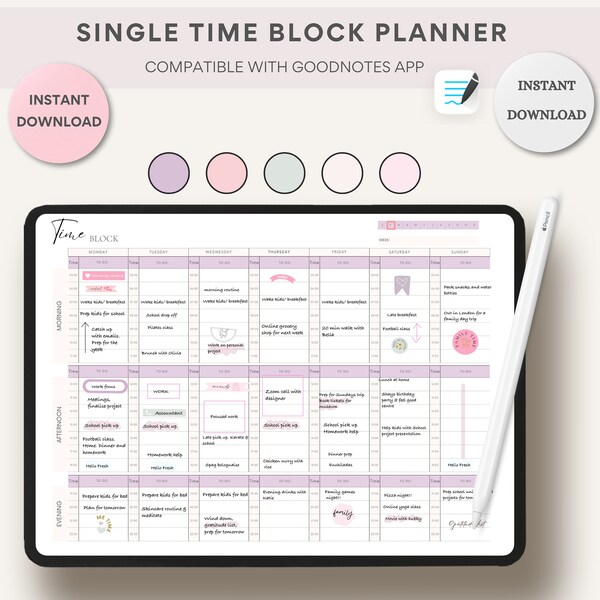 Goodnotes Time Block Planner - Etsy