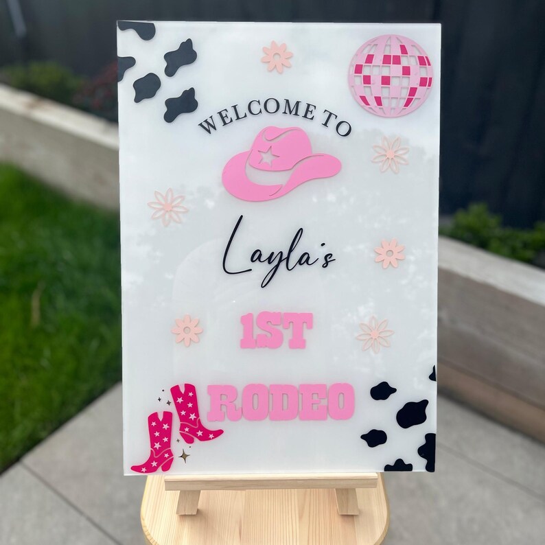 Custom First Rodeo Welcome Sign | Western Party Decor | Acrylic Sign ...