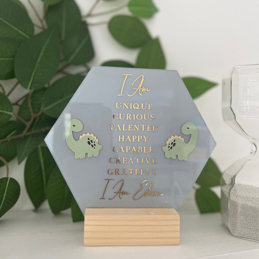 Custom Dinosaur-themed Affirmation Plaque Bedroom Decor Nursery Decor ...