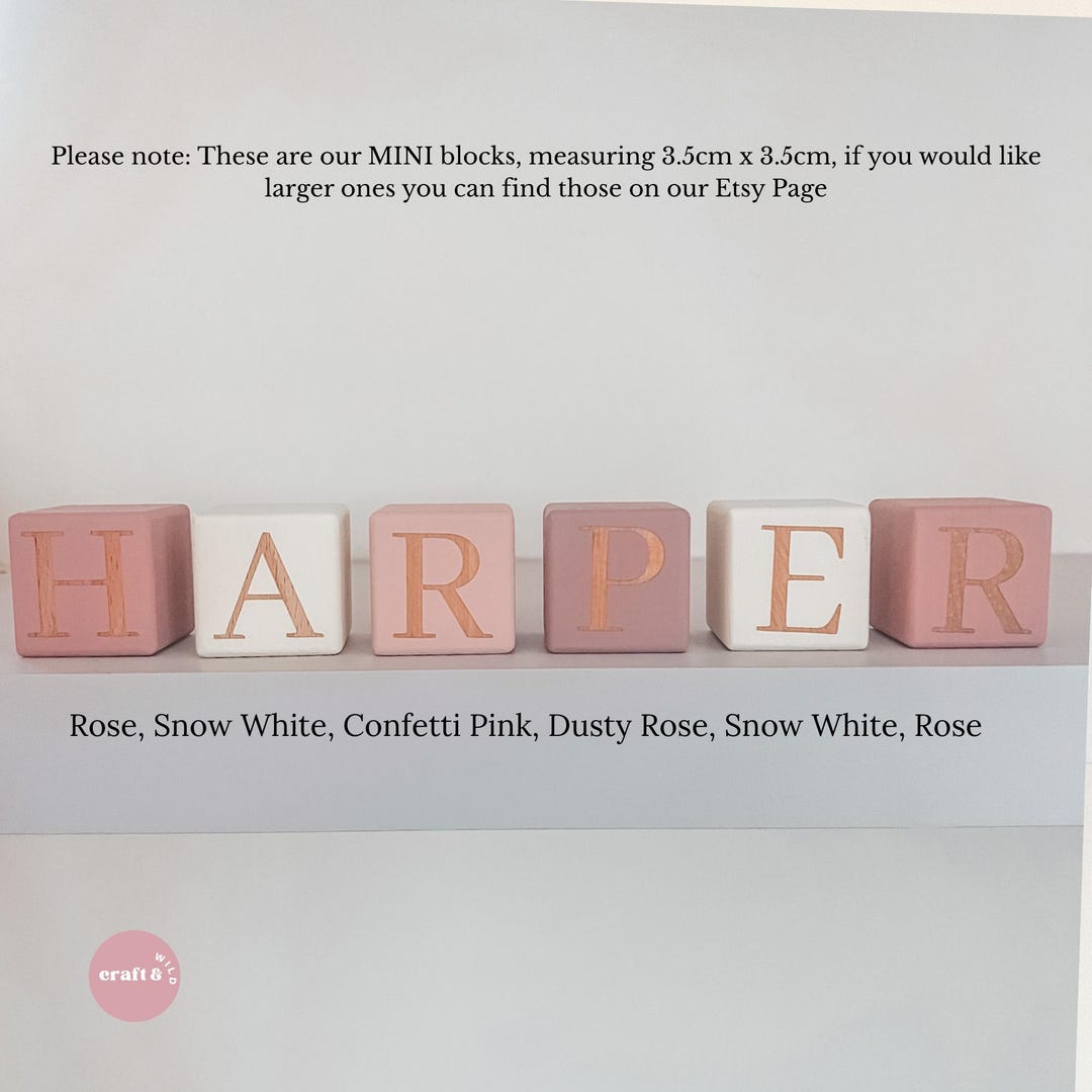 MINI Wooden Personalised Name Blocks | Nursery Decor Blocks | Custom ...