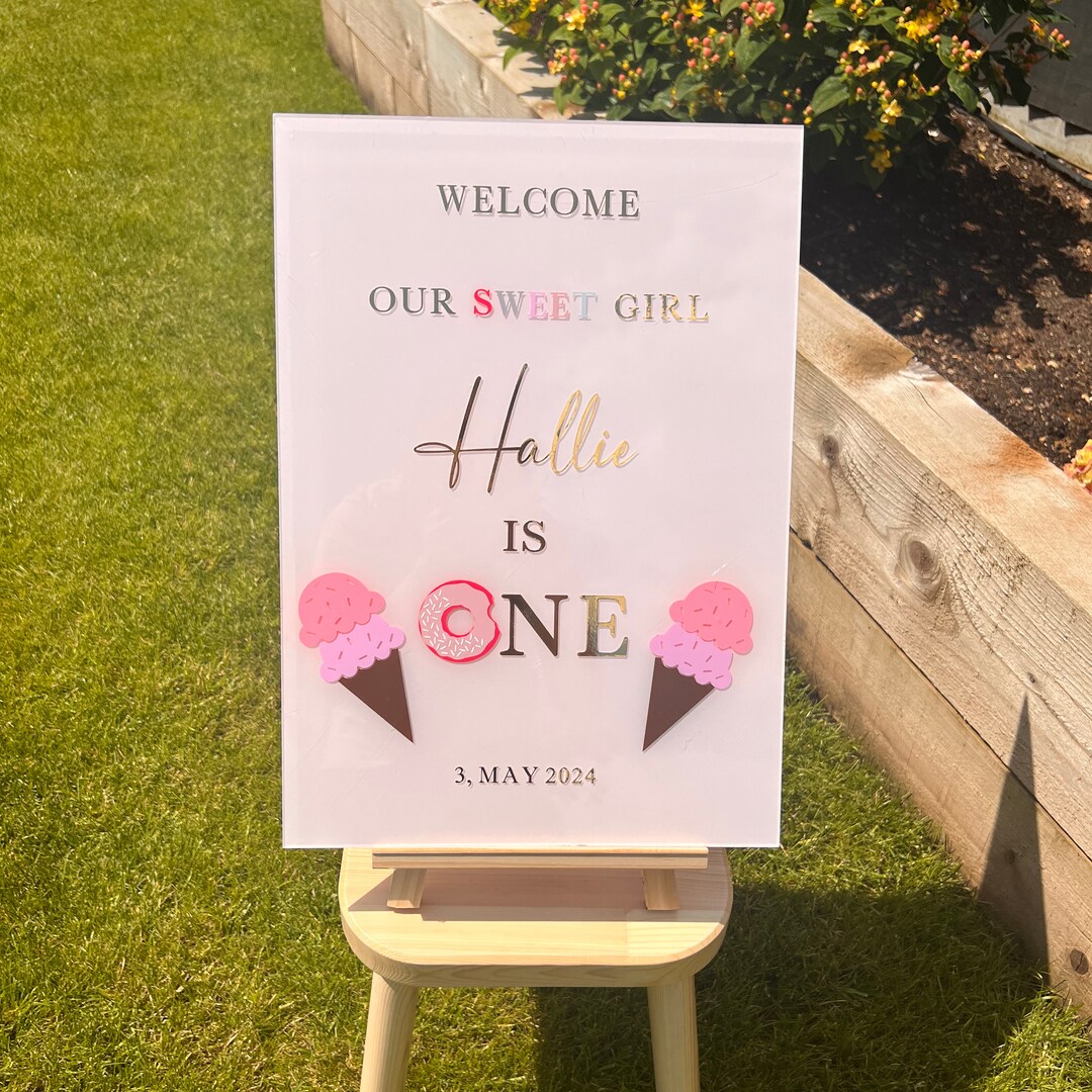 Custom Birthday Sign Acrylic Sign Sweet Theme Party Party Decor ...