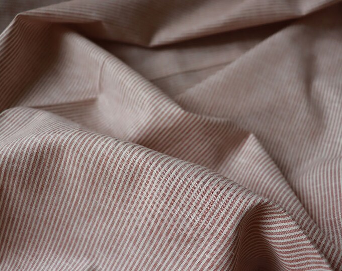 Hemp Fabric GOTS Organic Fabric Stripes Reddish Brown 135 G/m2 Ideal ...