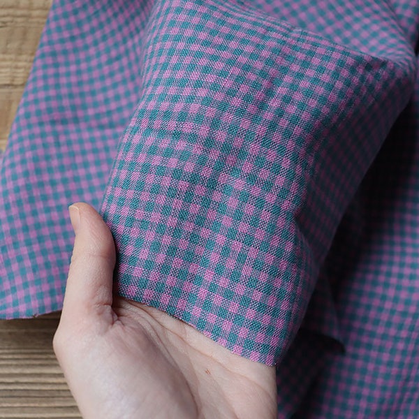 Checked Linen Fabric - Etsy