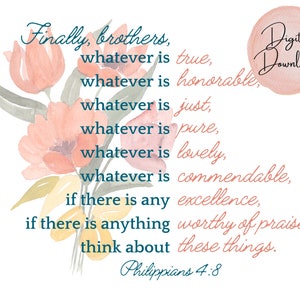 Printable Scripture Art Design Philippians 4:8 ESV Whatever is True ...
