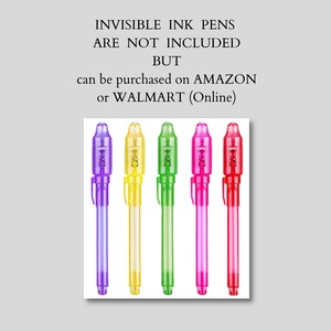 Printable Invisible Ink Pen Valentine, Secret Agent Cards, I Spy School ...