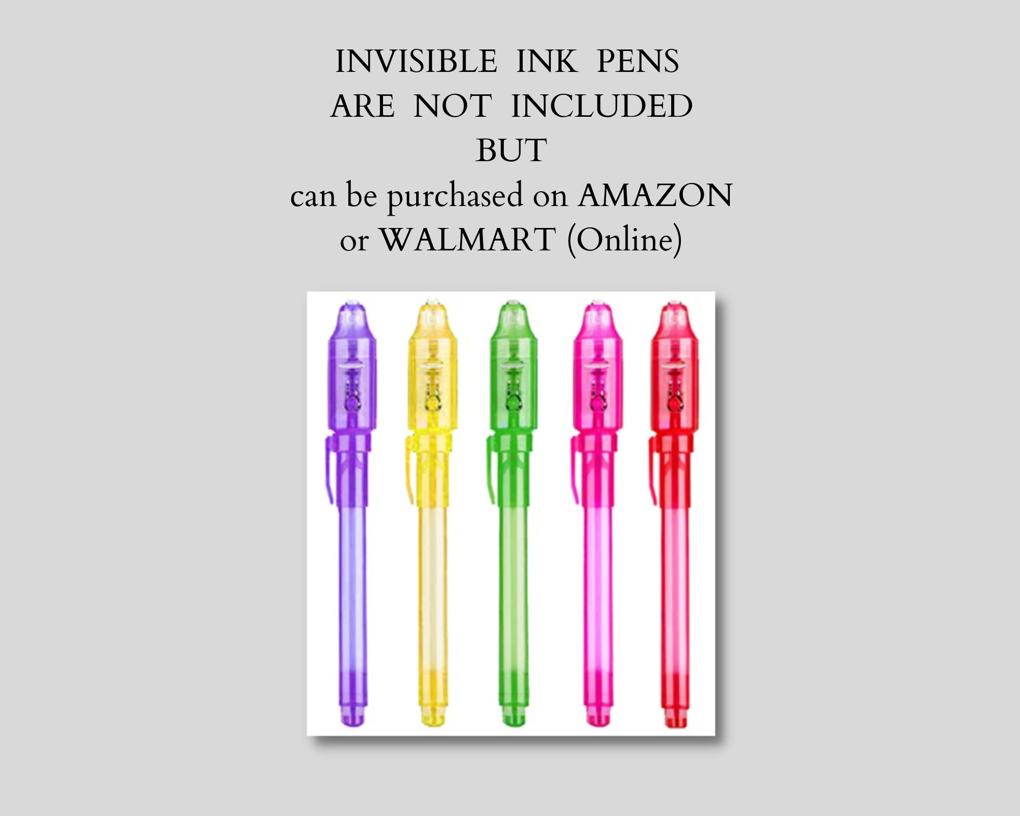 Printable Invisible Ink Pen Valentine, Secret Agent Cards, I Spy School ...