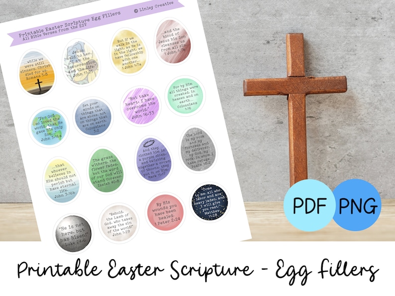 Printable Easter Scripture Verses and Egg Fillers for Hunt, PDF + PNG ...
