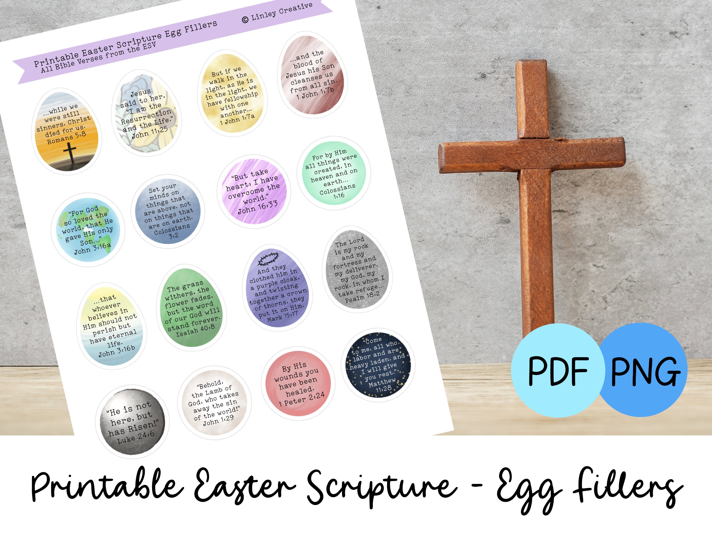 Printable Easter Scripture Verses and Egg Fillers for Hunt, PDF + PNG ...