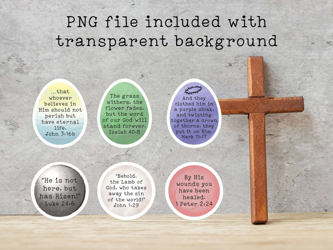 Printable Easter Scripture Verses and Egg Fillers for Hunt, PDF + PNG ...