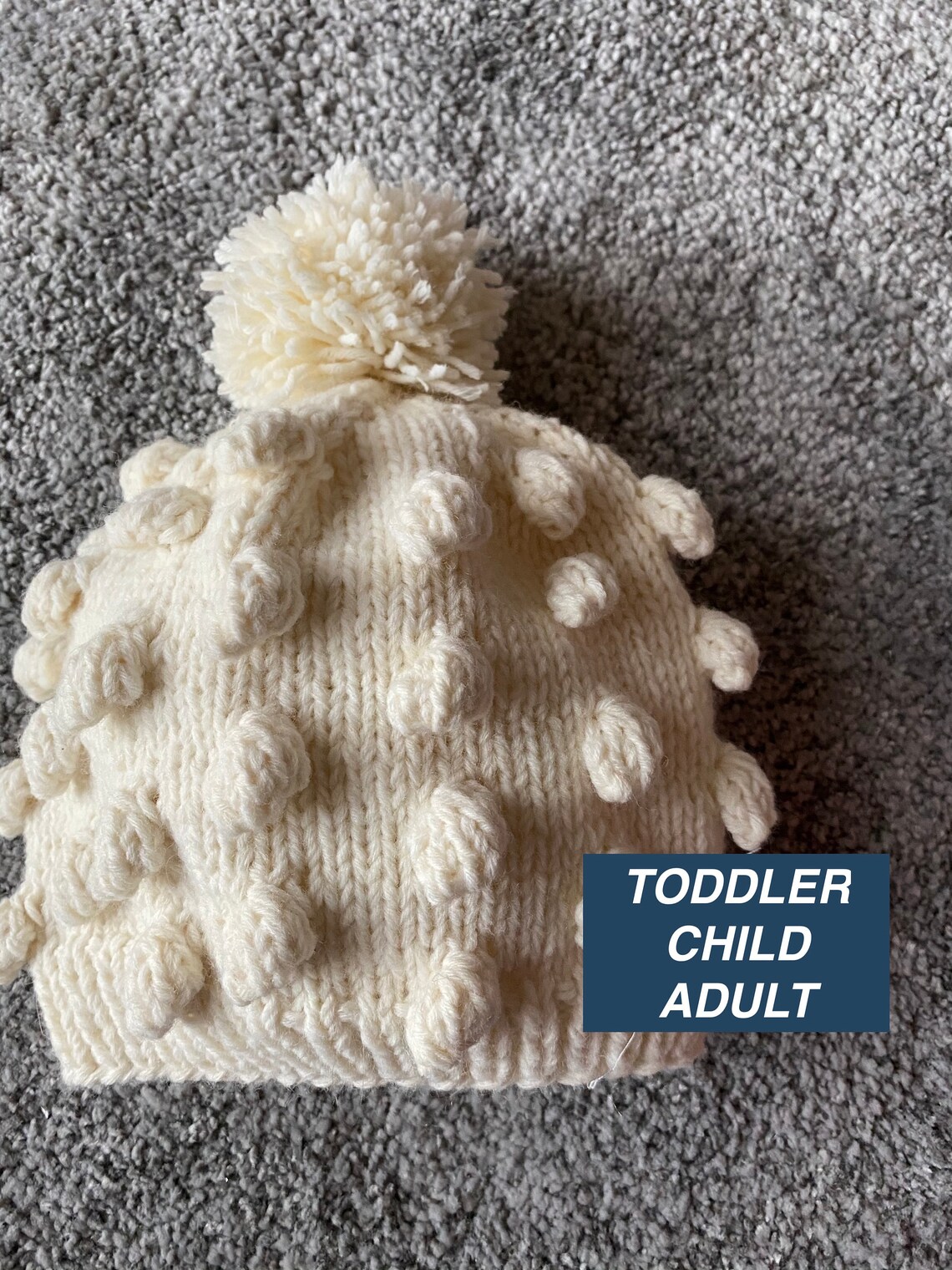 PDF Knitting PATTERN POPCORN Hat 3 Sizes Toddler/child/adult - Etsy