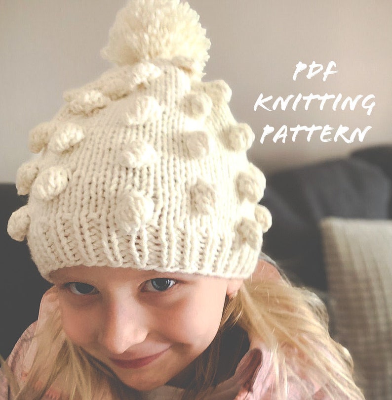 PDF Knitting PATTERN POPCORN Hat 3 Sizes Toddler/child/adult - Etsy