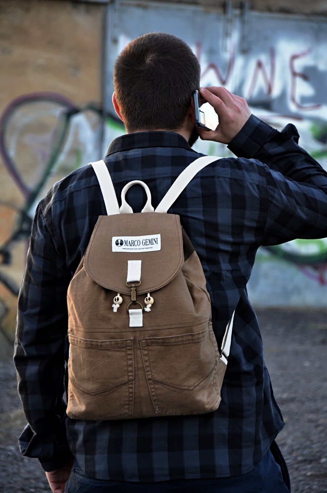 Marco Gemini Denim Recycled Backpack Large - Etsy
