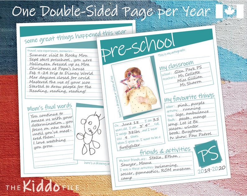 Canadian School Memory Box Printable Keepsake File Folder - Etsy