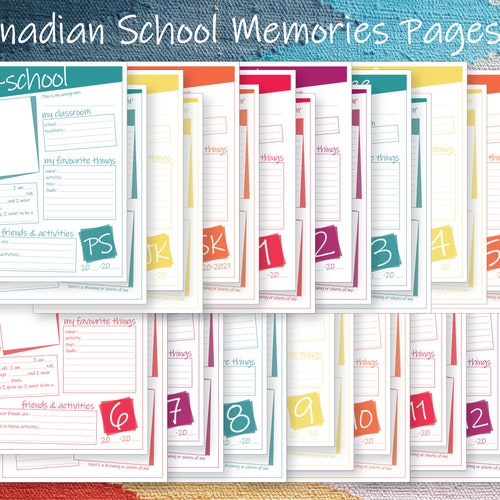 Printable School Memory Pages Kids School Keepsake Journal - Etsy