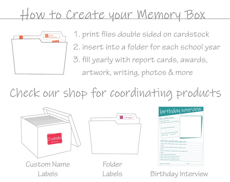 Kids Keepsake Box Canadian Printable School Memory File Folder - Etsy