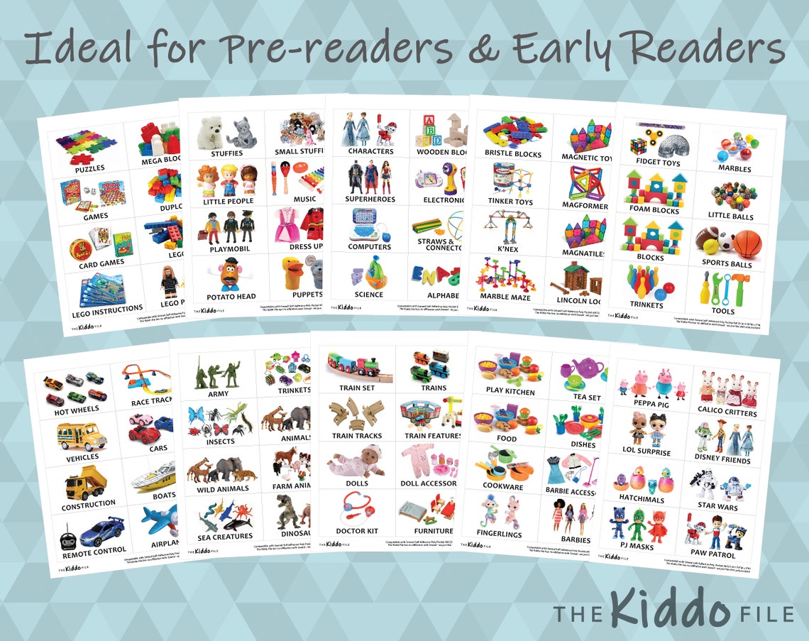 Kids Playroom Labels for Organising Toys Printable Digital - Etsy