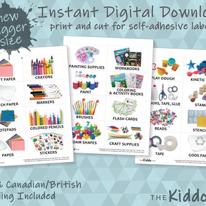 Printable Kids Arts & Crafts Labels for Organizing - Digital Download ...
