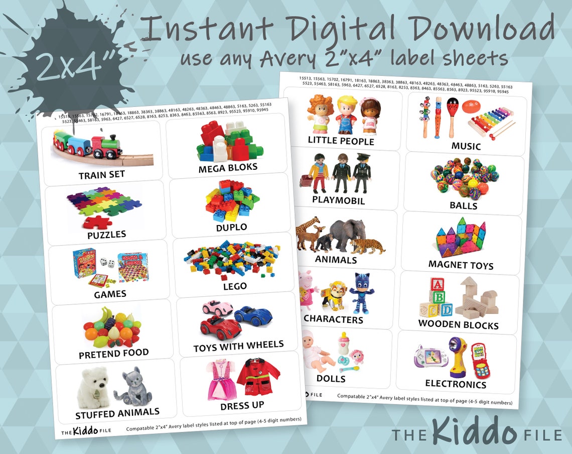 Kids Playroom Labels for Organising Toys Printable Digital Download ...