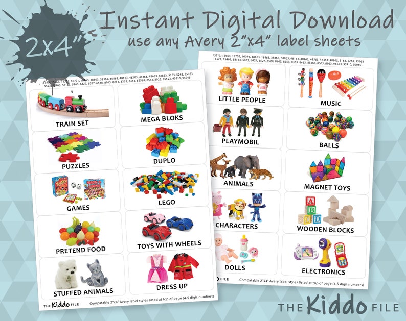 Kids Playroom Labels for Organising Toys Printable Digital Download ...