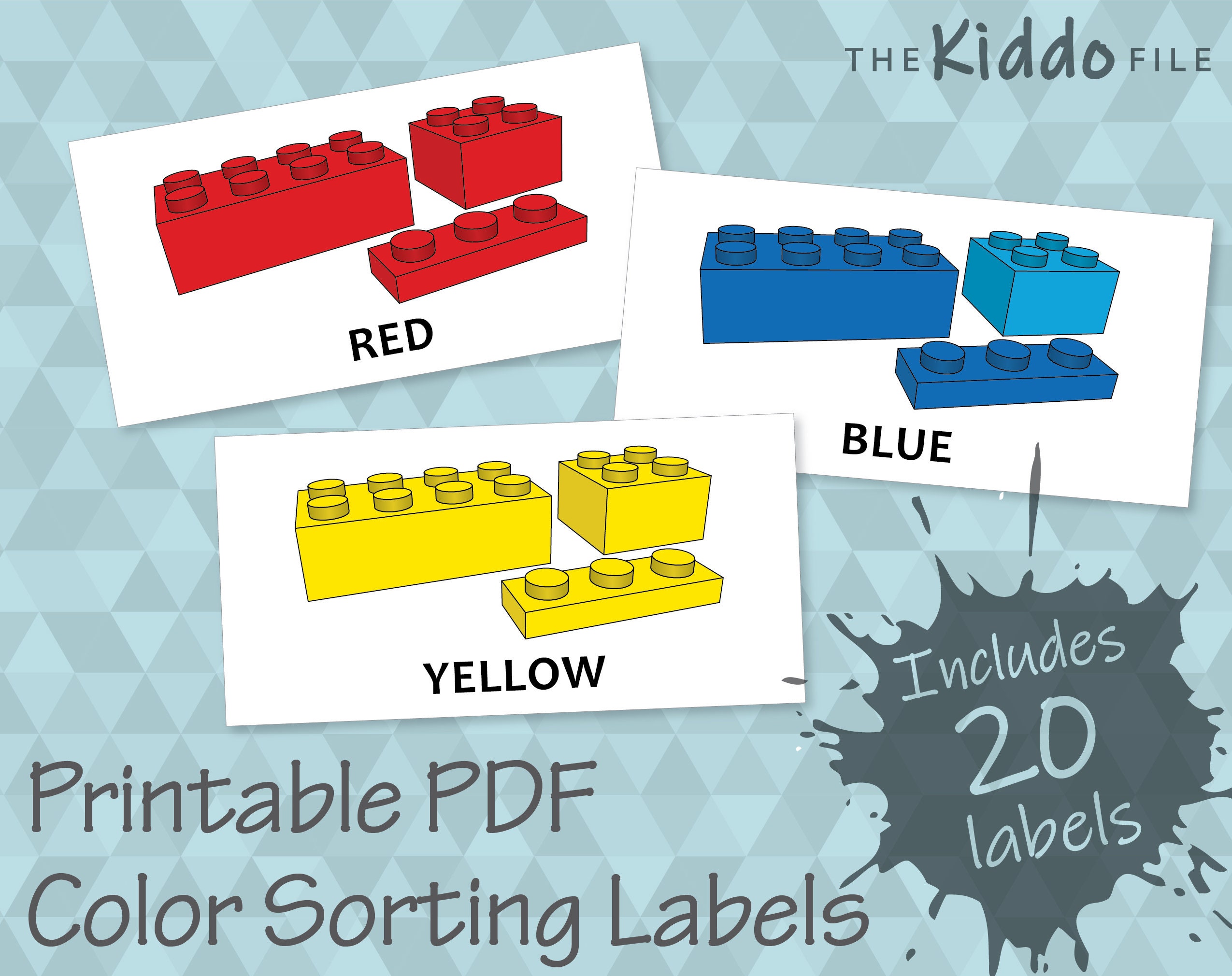 Building Brick Labels to Sort, Organize and Store - Set of 20 Labels ...