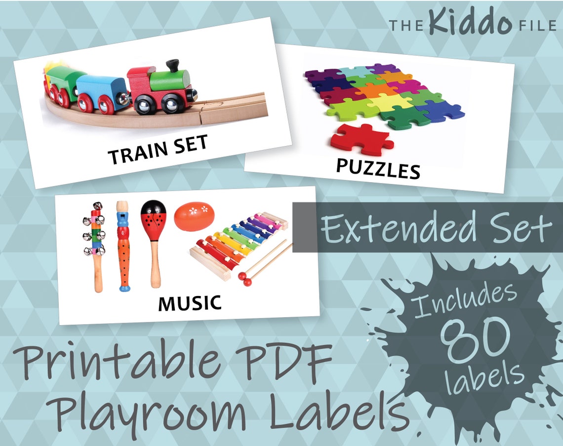 Kids Playroom Labels for Organising Toys Printable Digital | Etsy