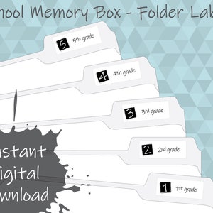 Milestone Tote School Years File Folder Labels for Kid's - Etsy