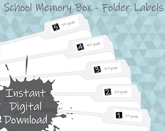 School Years Folder Labels for Filing Kids Keepsakes and Memorabilia ...