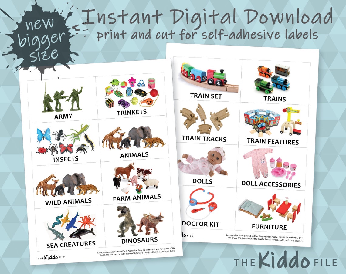 Kids Playroom Labels for Organising Toys Printable Digital - Etsy