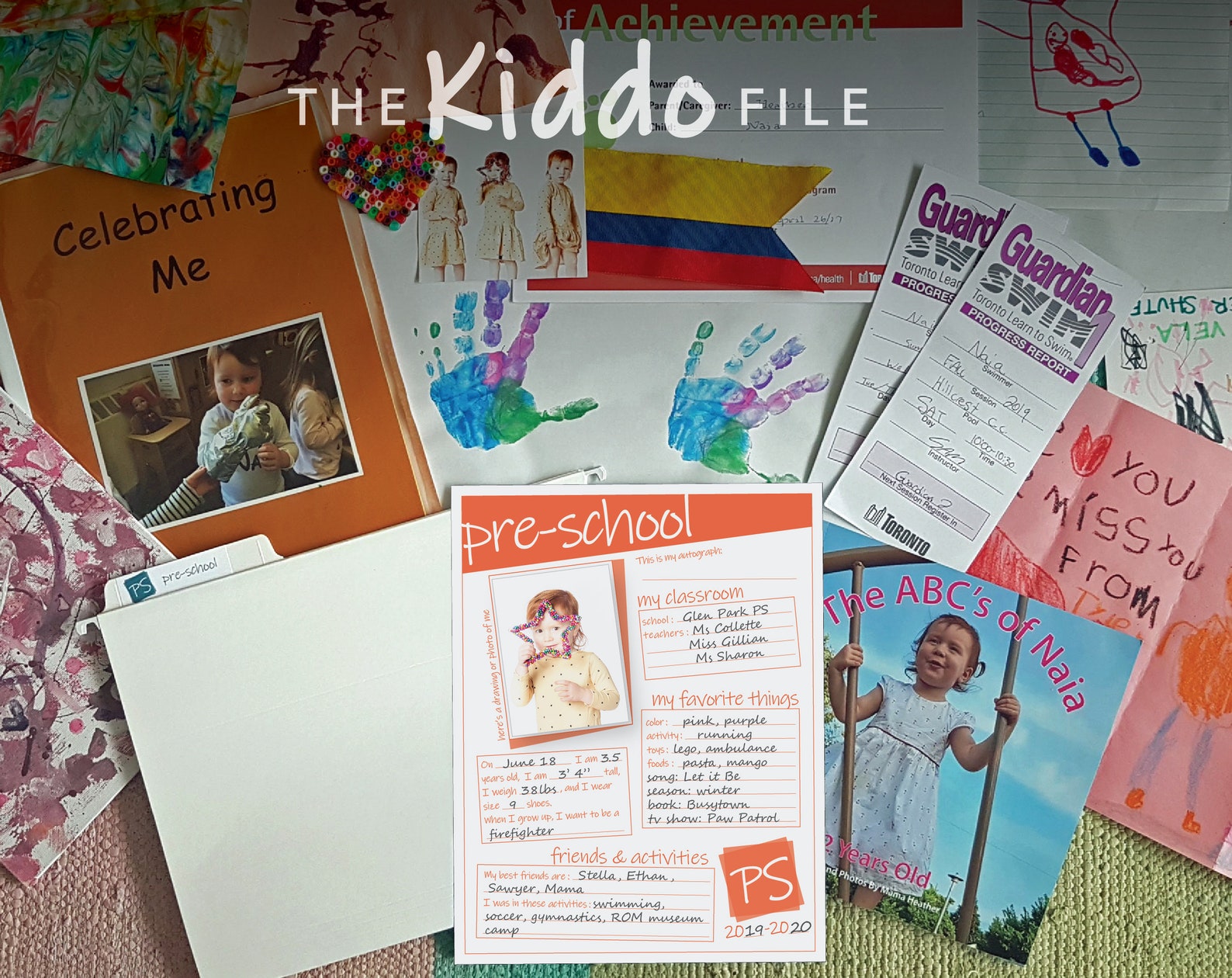 US Printable Kids Yearly School Memory Page School File Box | Etsy