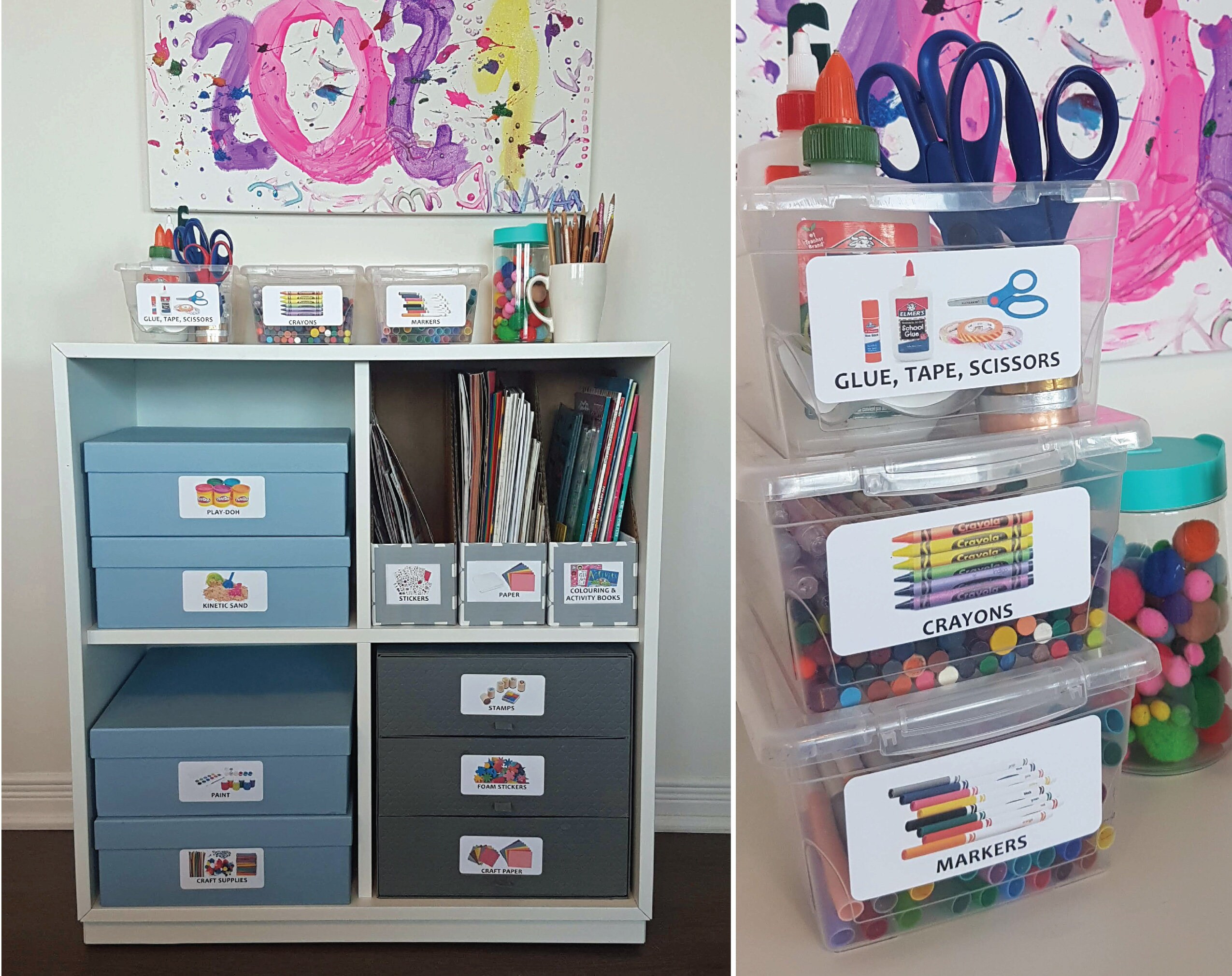 Printable Kids Arts & Crafts Labels for Organizing Digital | Etsy