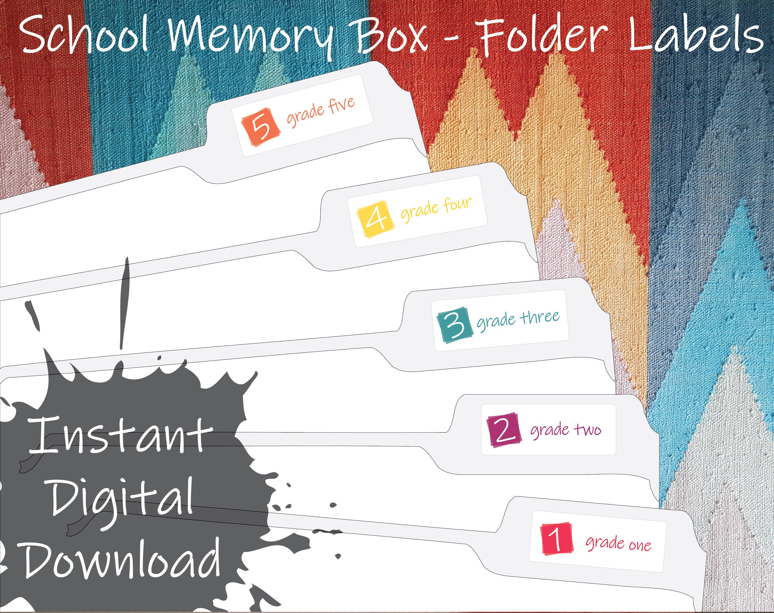 School Years Folder Labels for Milestone Tote Filing Kids Keepsakes and ...