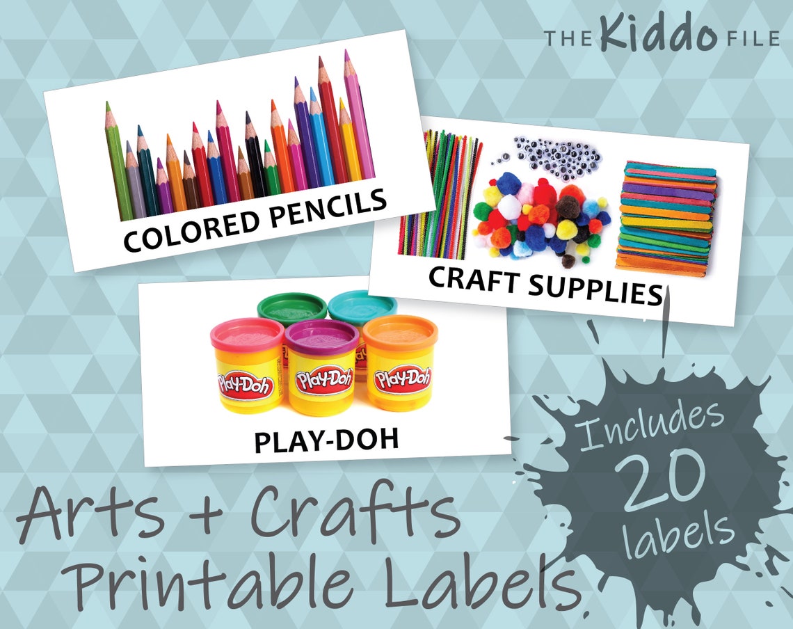 Printable Kids Arts & Crafts Labels for Organizing Digital | Etsy