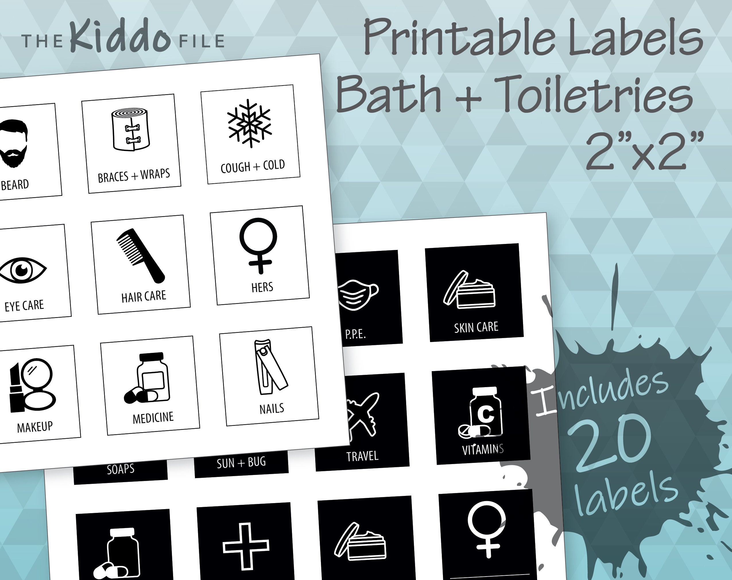 Printable Bathroom Organizing Labels for Medicine Cabinet and - Etsy