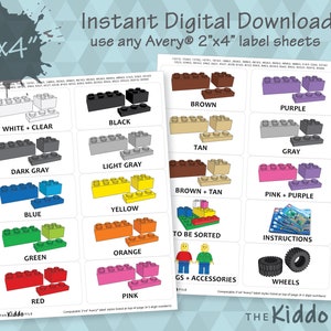 Building Brick Labels to Sort Organize and Store Set of 20 | Etsy