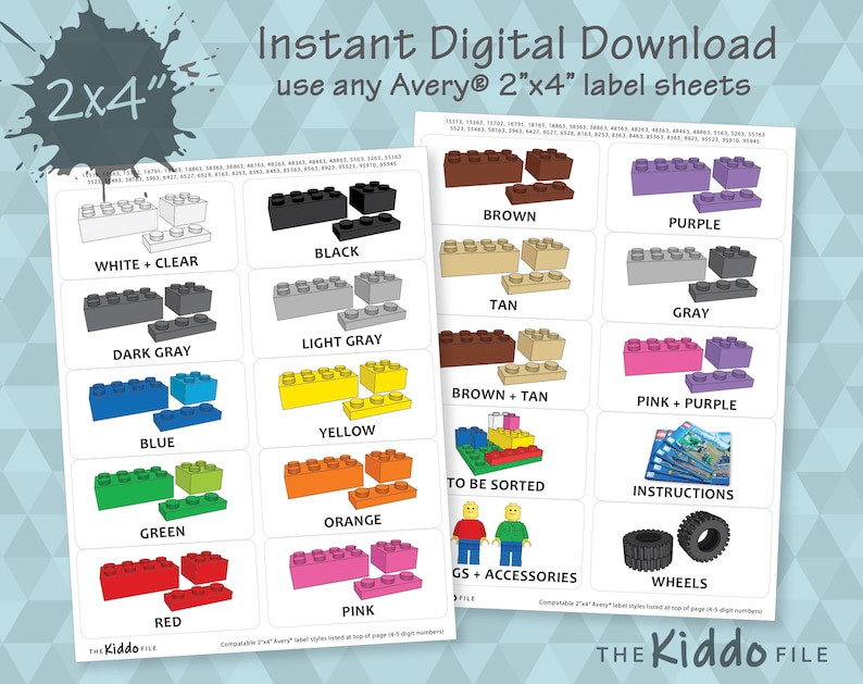 Building Brick Labels to Sort Organize and Store Set of 20 - Etsy